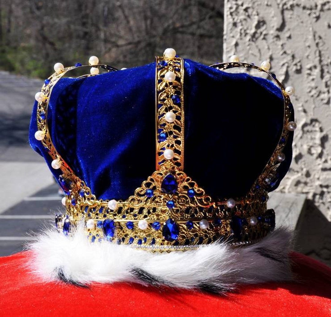 ROYAL Blue King Crown, Customized Male Crown, Men's Crown, Crowns and ...