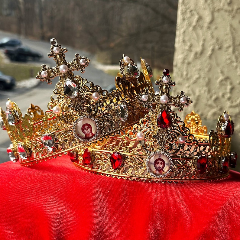 Handmade Coptic Orthodox Wedding Crowns: Bride and Groom Set - Etsy