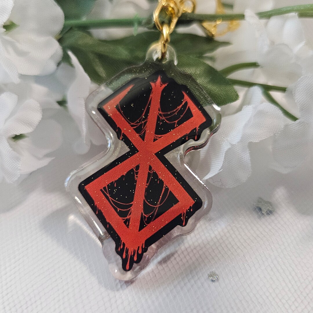 Berserk Anime Keychain Bloody Brand of Sacrifice Acrylic Glitter ...