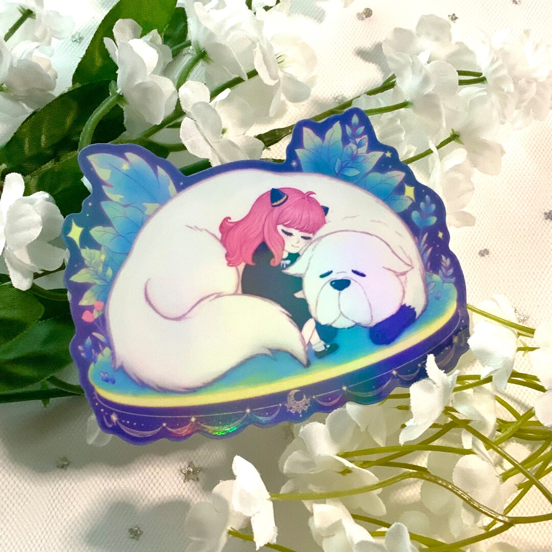 Starry Sleep Anya & Bond Cute Floral Plants Holographic Vinyl Sticker ...