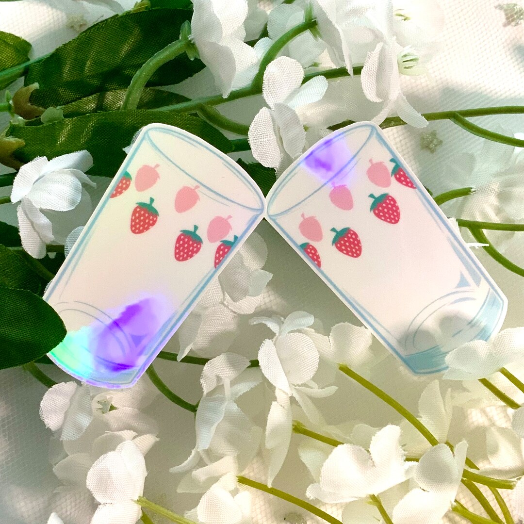 Nana Anime Strawberry Glass Set Holographic Vinyl Sticker Waterproof ...