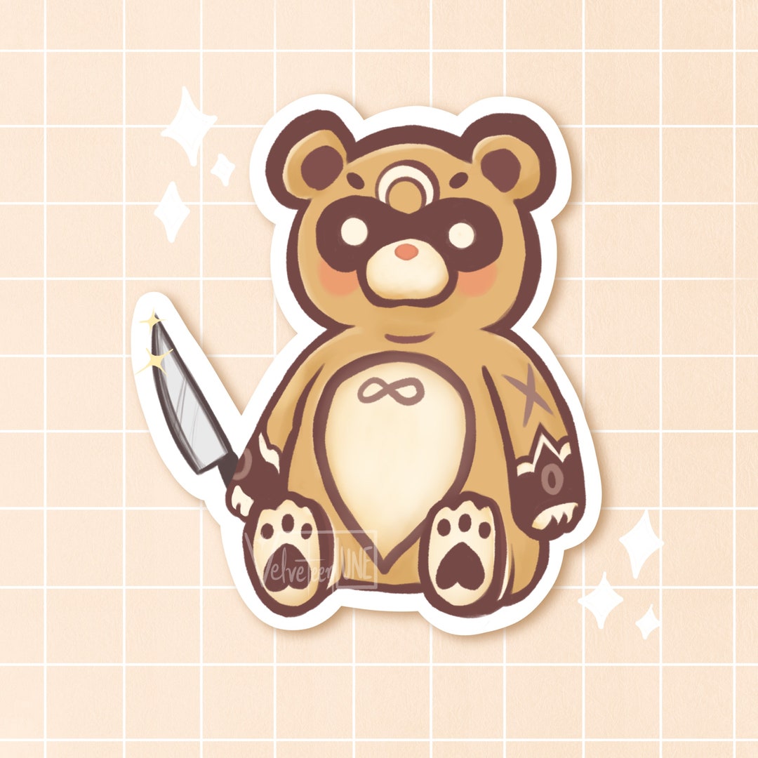 Guoba Knife Genshin Impact Holographic Handmade Vinyl Waterproof ...