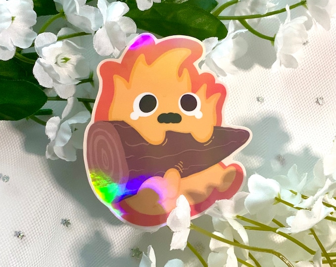 Calcifer Fire Demon Kawaii Happy Fire Sticker Studio Ghibli Gift for ...