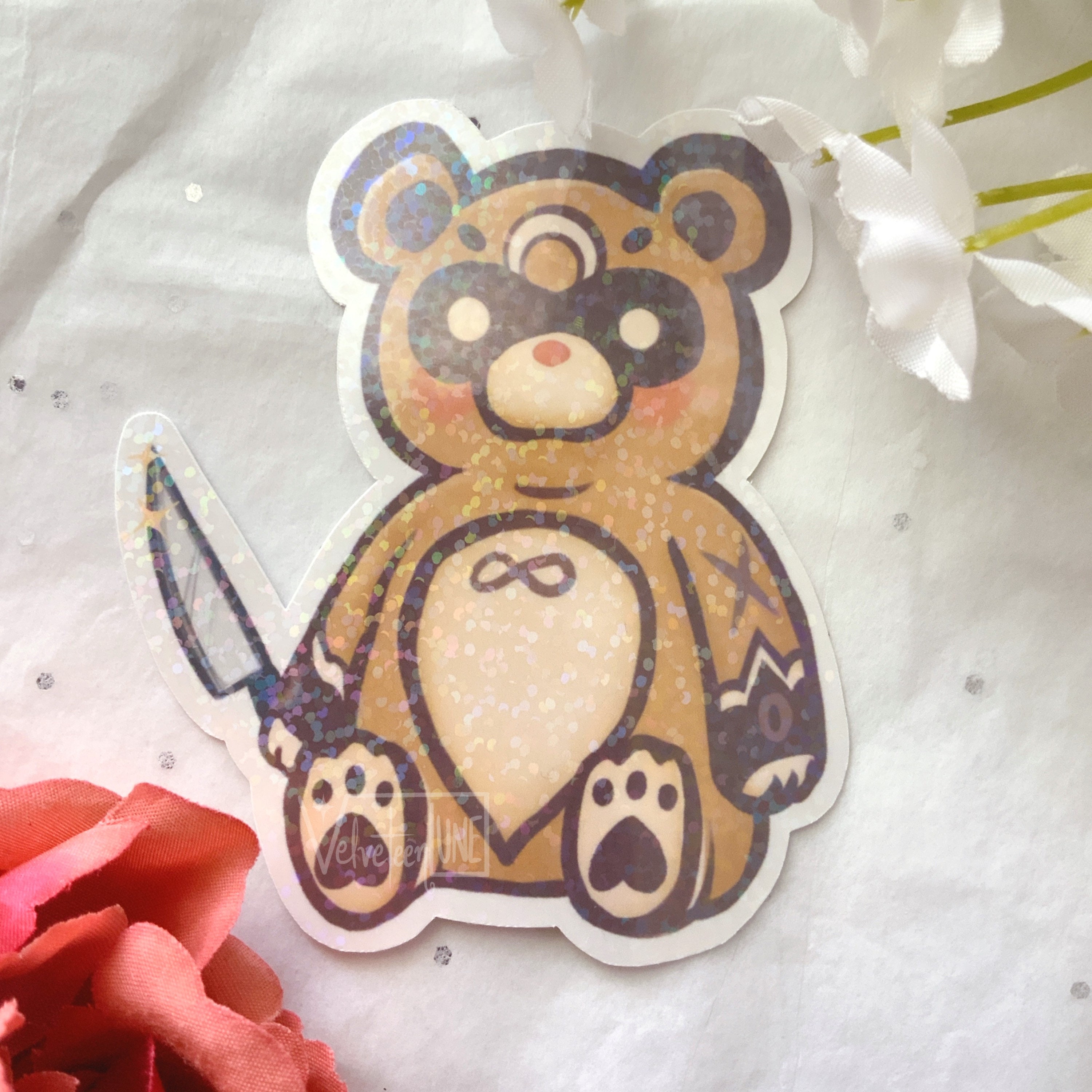 Guoba Knife Genshin Impact Holographic Handmade Vinyl Waterproof ...