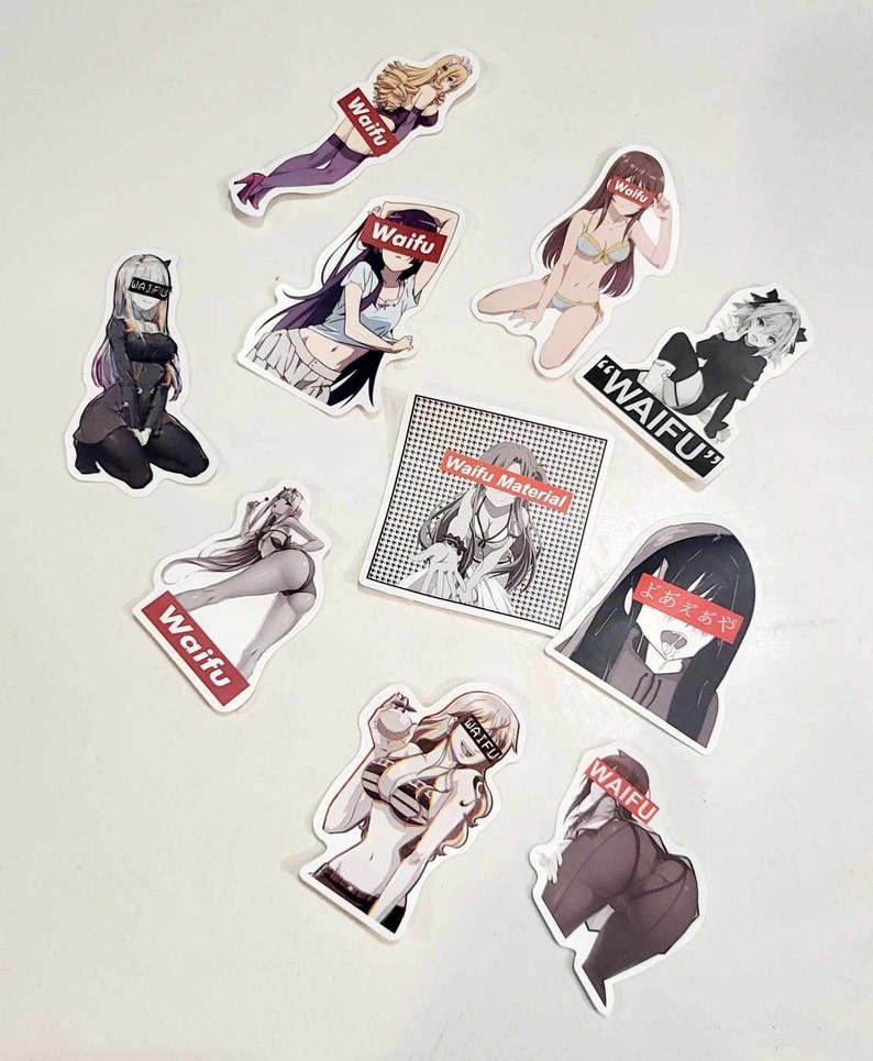 Waifu Stickers 10 Pack Waterproof Anime Sticker for Car Water Bottle ...