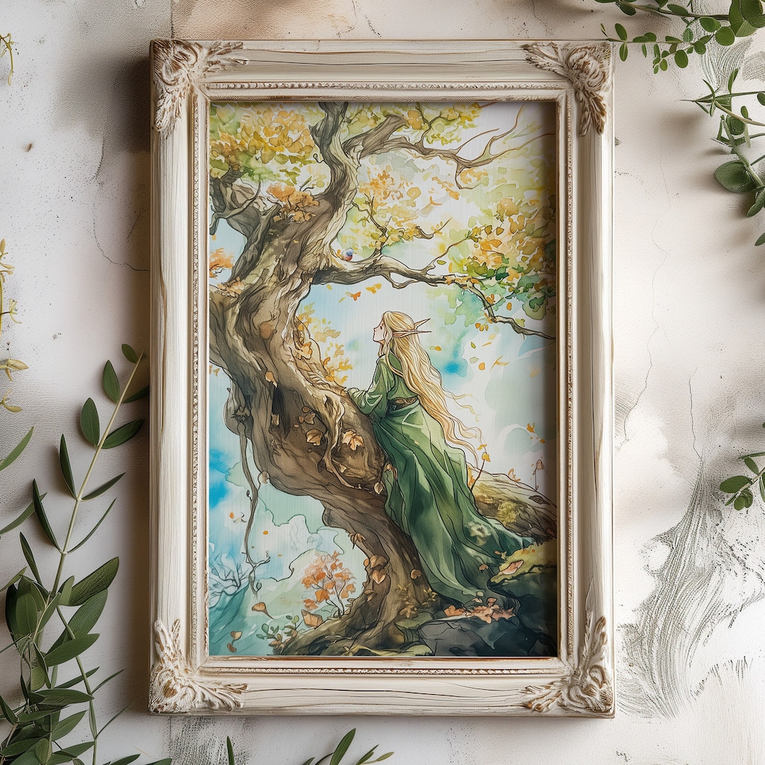 Elven Girl Fantasy Art Print, Fantasy Wall Home Decor, Elven Girl ...