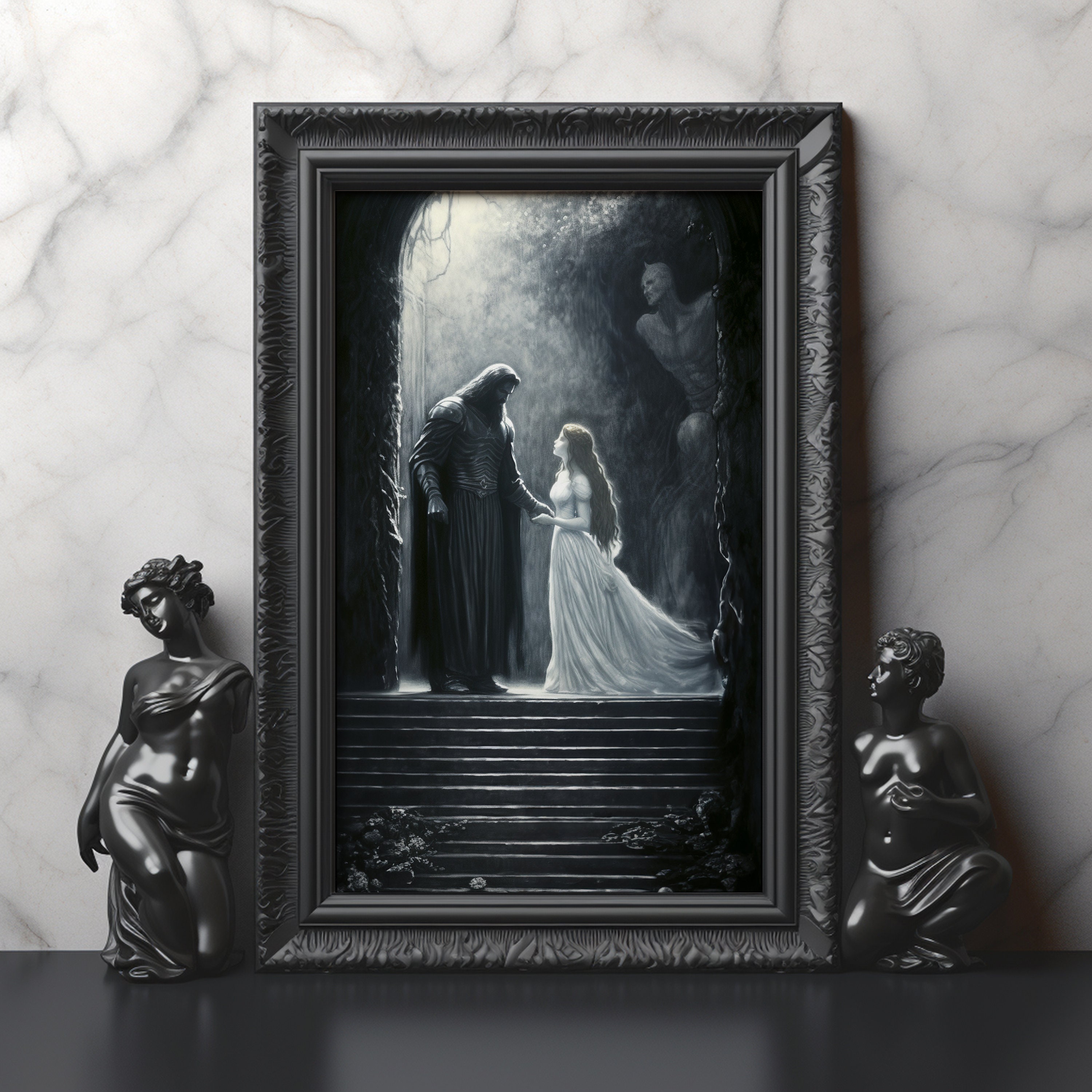Persephone and Hades, Black and White Matte Print, Persephone's Arrival ...