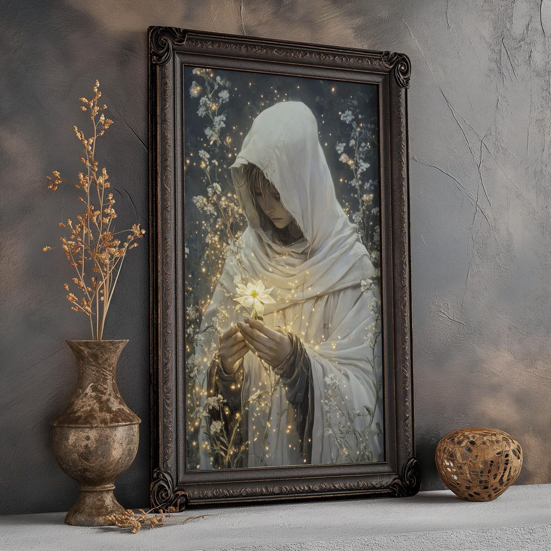 The Healer Matte Print Fantasy Wall Decor Matte Print White Mage Print ...
