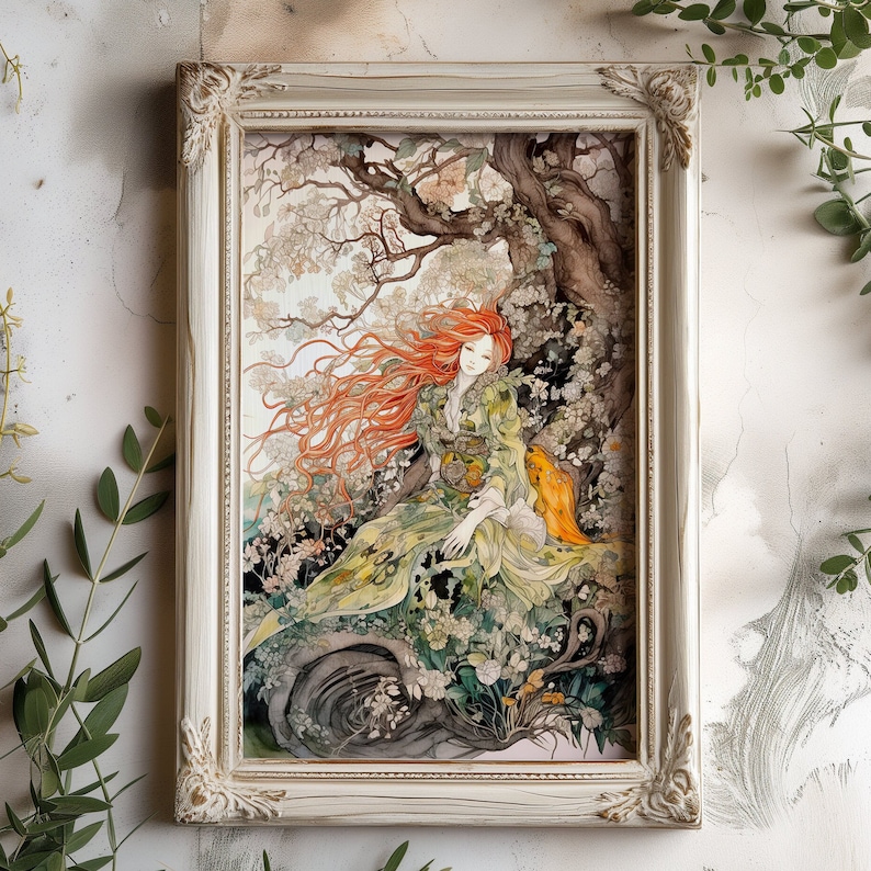 Gaia Goddess of the Earth Matte Print Goddess Japanese Watercolor and ...