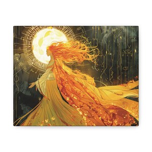 Sol Norse Goddess of the Sun Canvas, Norse Goddess Wall Decor, Sun ...