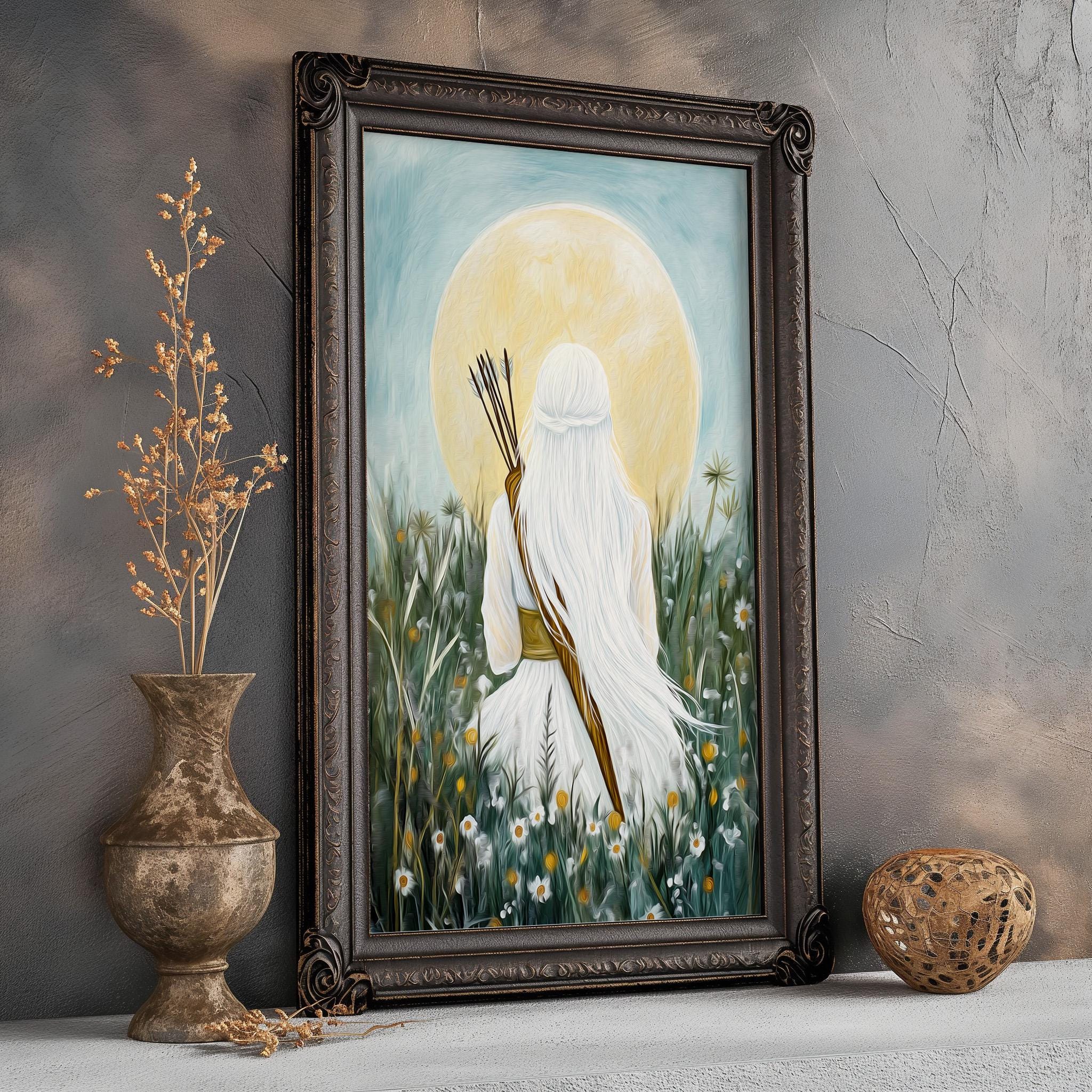 Floral Roman Goddess Diana Matte Print Roman Goddess Print Diana ...