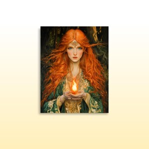 Celtic Goddess Brigid Matte Poster, Celtic Goddess of Fire and Healing ...