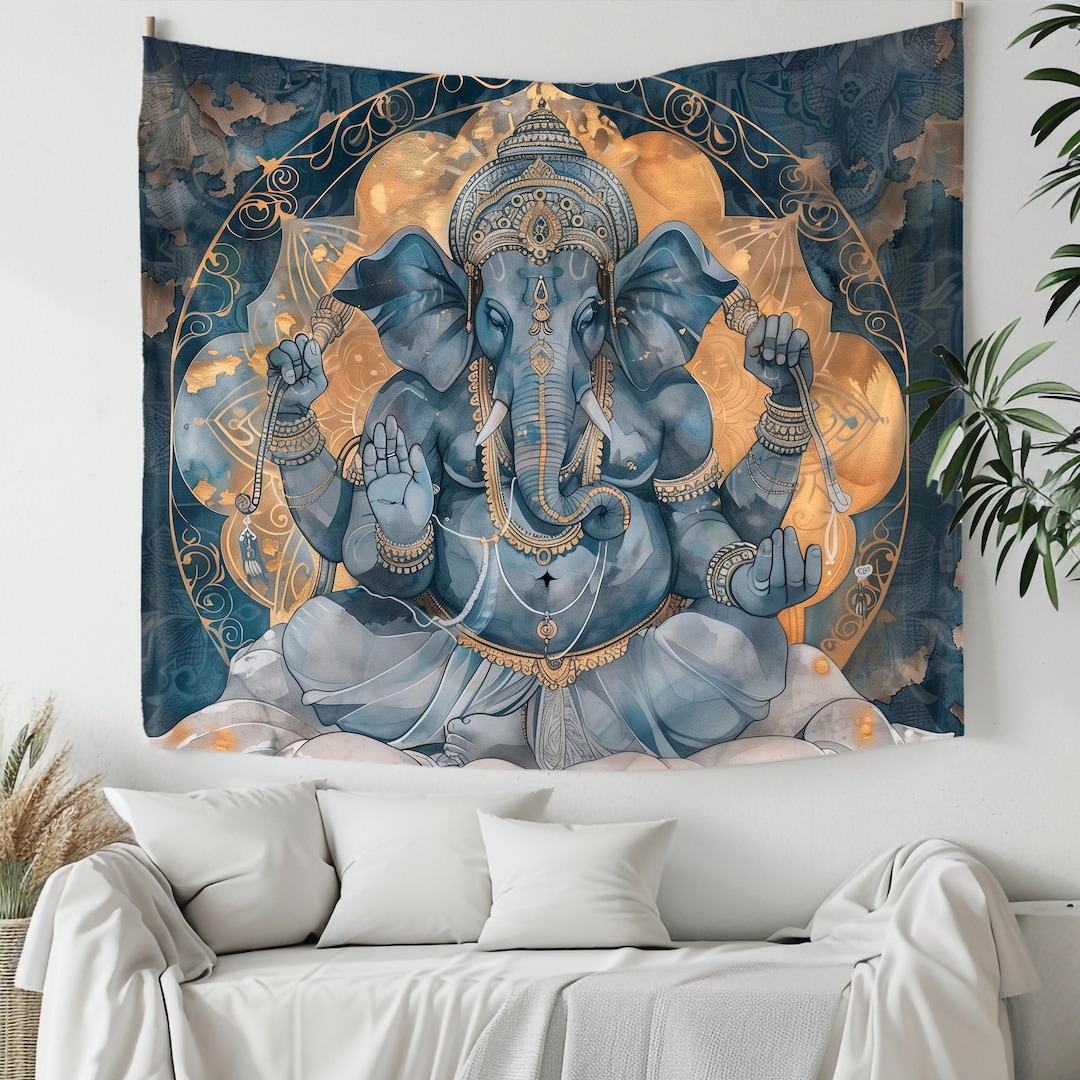 Ganesha Wall Decor Tapestry Hindu Decor Yoga Wall Art Spiritual ...