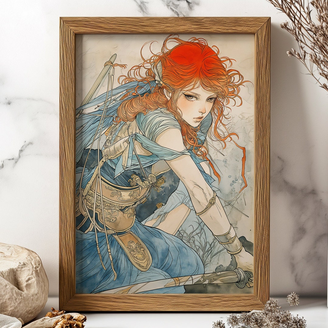 Greek Goddess Artemis Print Anime Style Ginger Greek Goddess Artemis ...