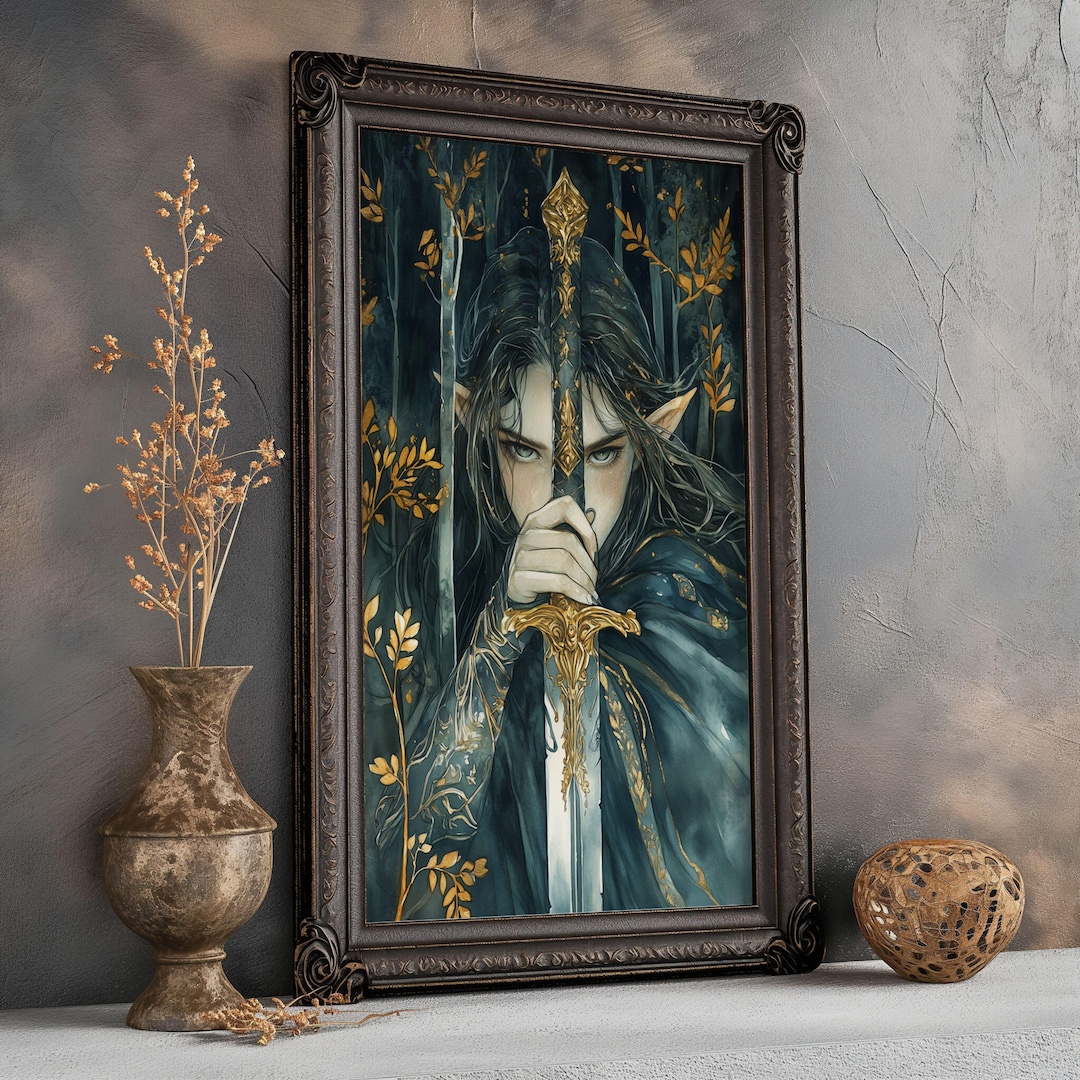 Female Elven Warrior Matte Print Female Elf Divine Feminine Art Elvin ...
