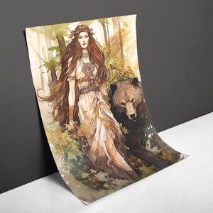 Artio Celtic Goddess of the Wilderness Poster Print Celtic - Etsy