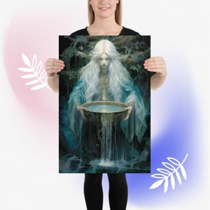 Danu, Celtic Goddess Matte Print, Danu With Bowl of Water Art Print ...