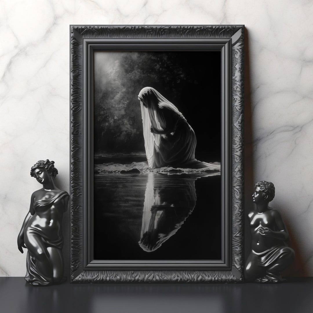 La Llorona Weeping Woman Matte Print Gothic Folklore Ghost Art Black ...