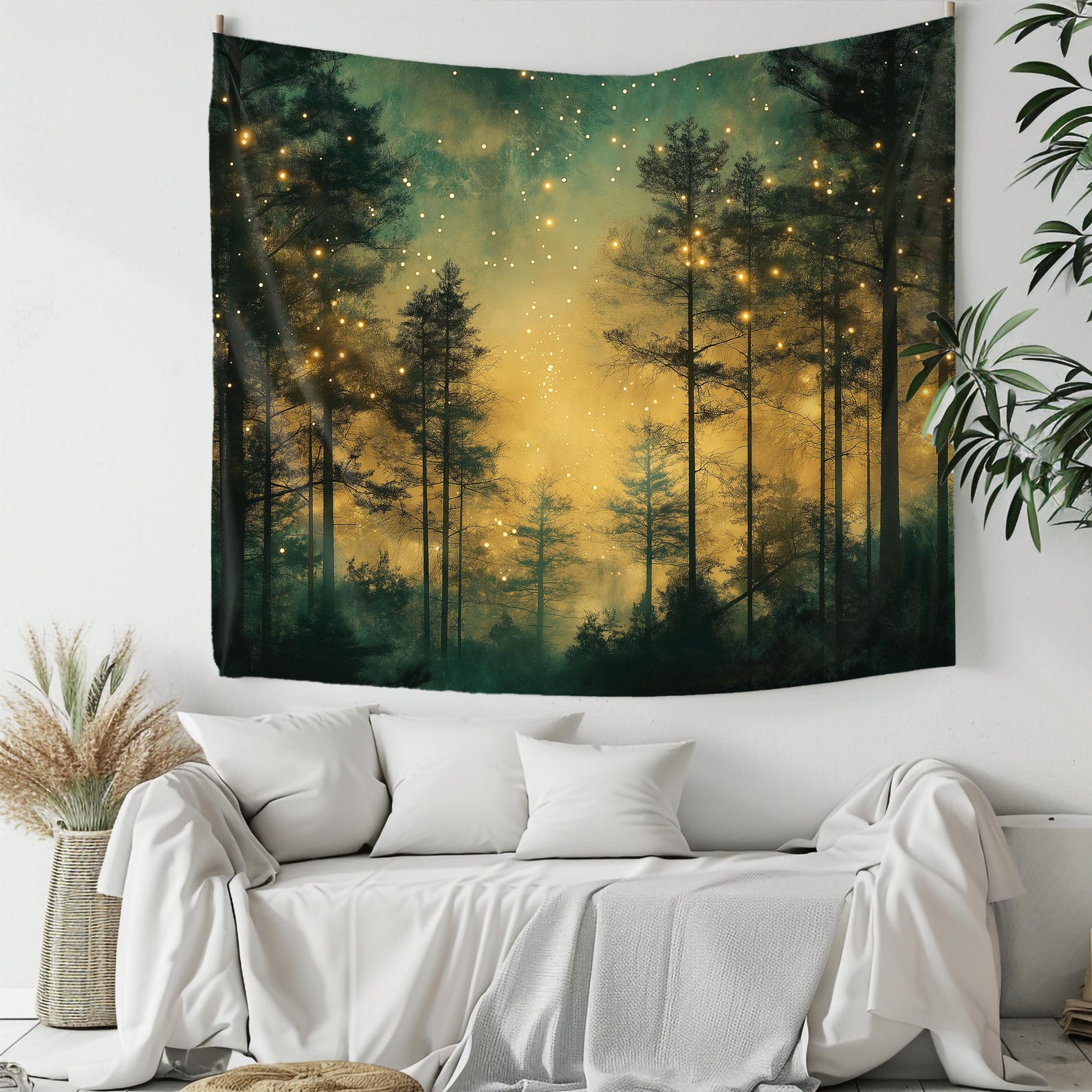 Enchanted Fantasy Forest Tapestry Fantasy Twilight Nature Tapestry Wall ...