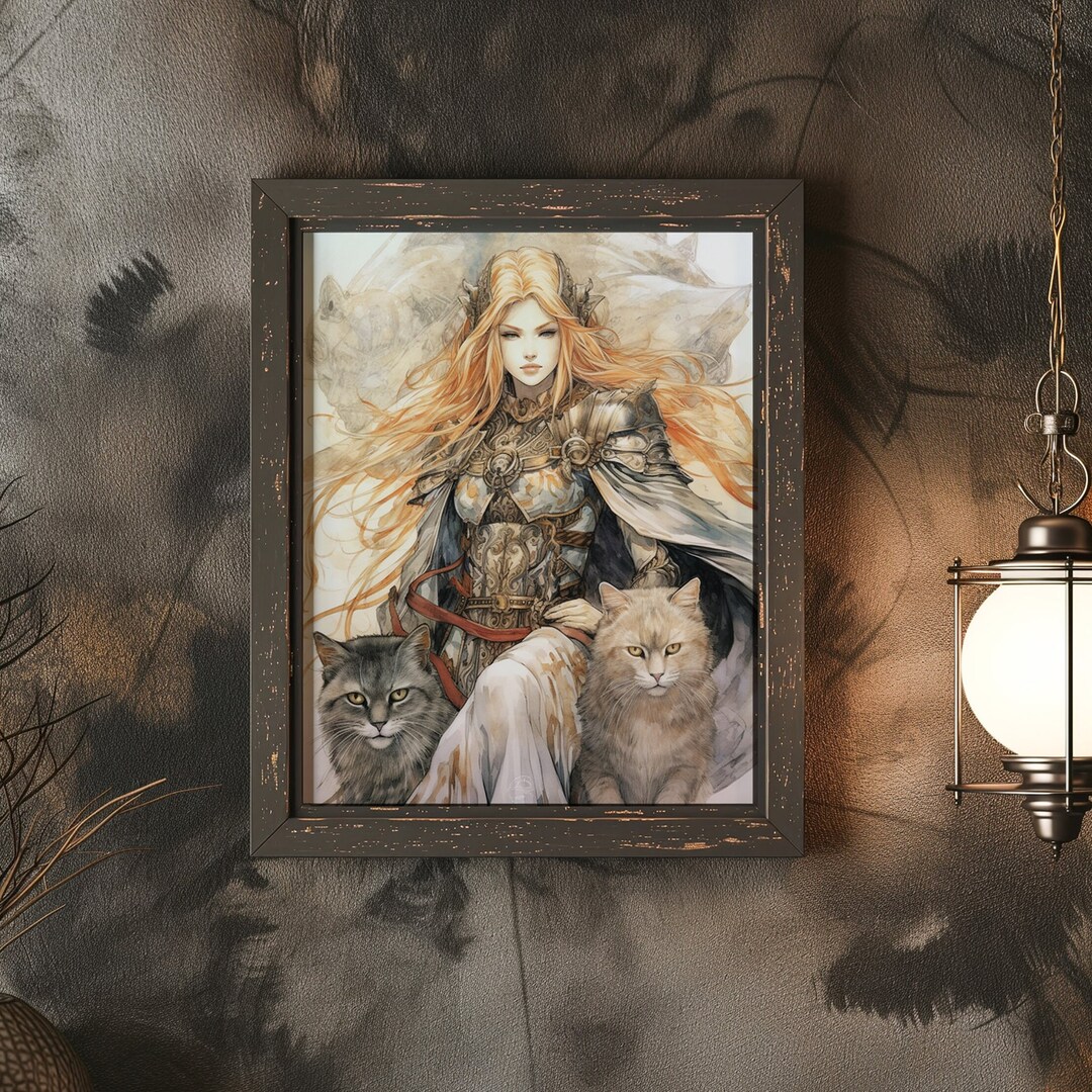Freya, Norse Queen of the Valkyries Poster Wall Decor Japanese Water ...