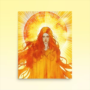 Sol Norse Goddess of the Sun Print, Norse Goddess Wall Decor, Sun ...