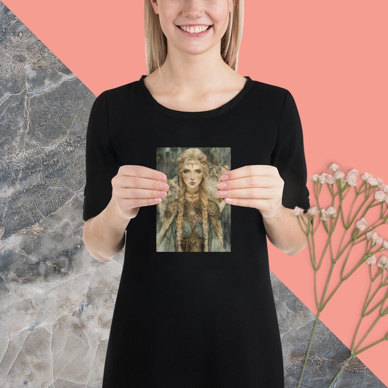 Freya, Norse Queen of the Valkyries Poster Wall Decor Japanese Water ...