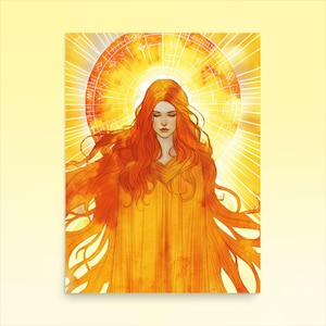 Sol Norse Goddess of the Sun Print, Norse Goddess Wall Decor, Sun ...