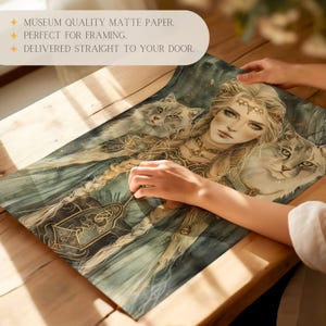 Freya, Norse Queen of the Valkyries Poster Wall Decor Japanese Water ...
