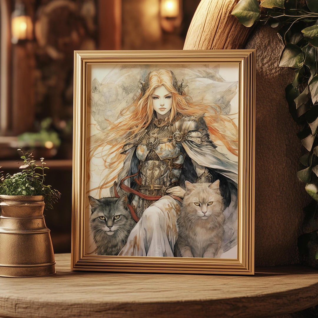Freya, Norse Queen of the Valkyries Poster Wall Decor Japanese Water ...