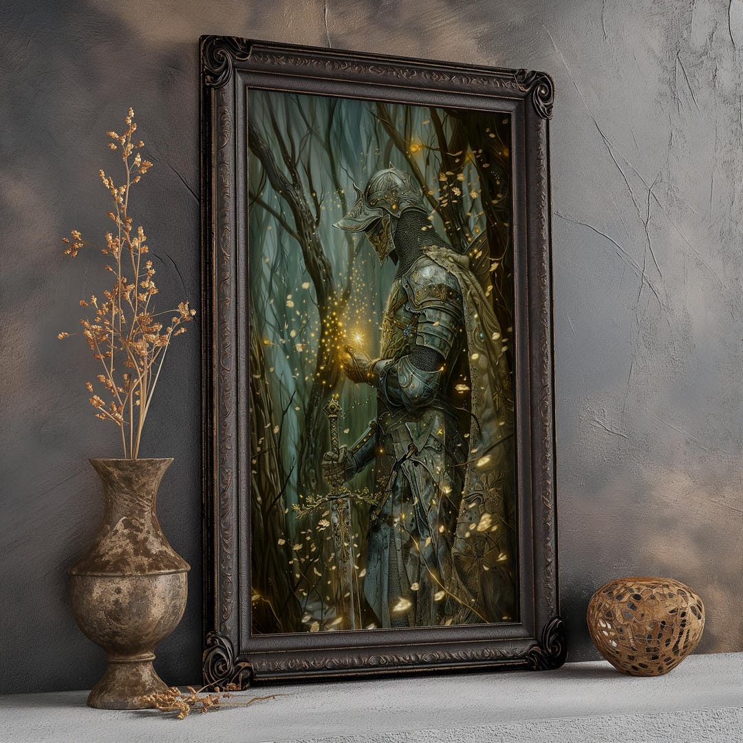 Gathered Strength, Knight Empowered by Runes Print Video Game Poster ...