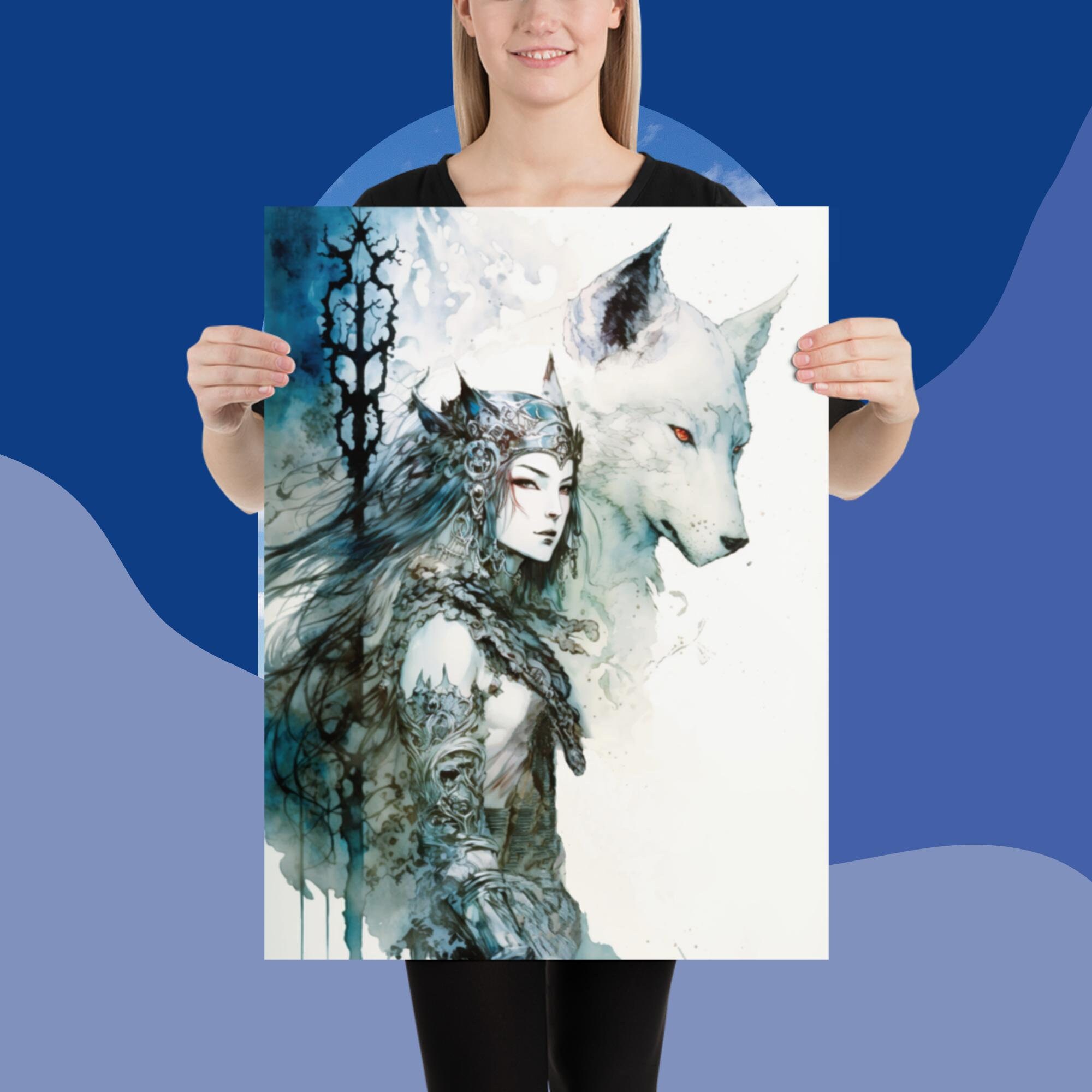 Skadi Norse Winter Goddess Poster Print Norse Goddess Watercolor Wall ...