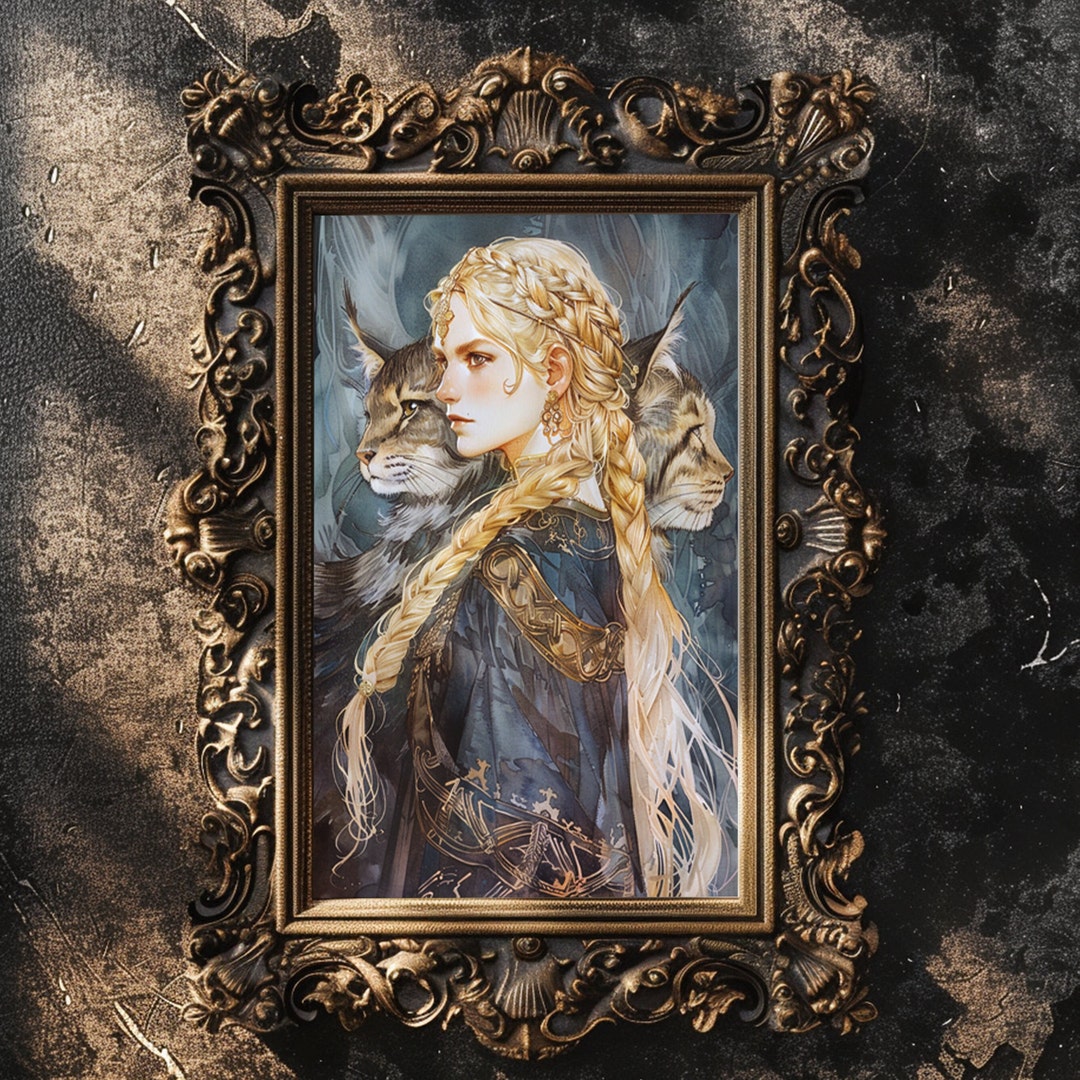 Freya, Norse Queen of the Valkyries Poster Wall Decor Japanese Water ...