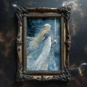 Lady Freya Norse Goddess Matte Print Norse Goddess Freya With Sword Art ...