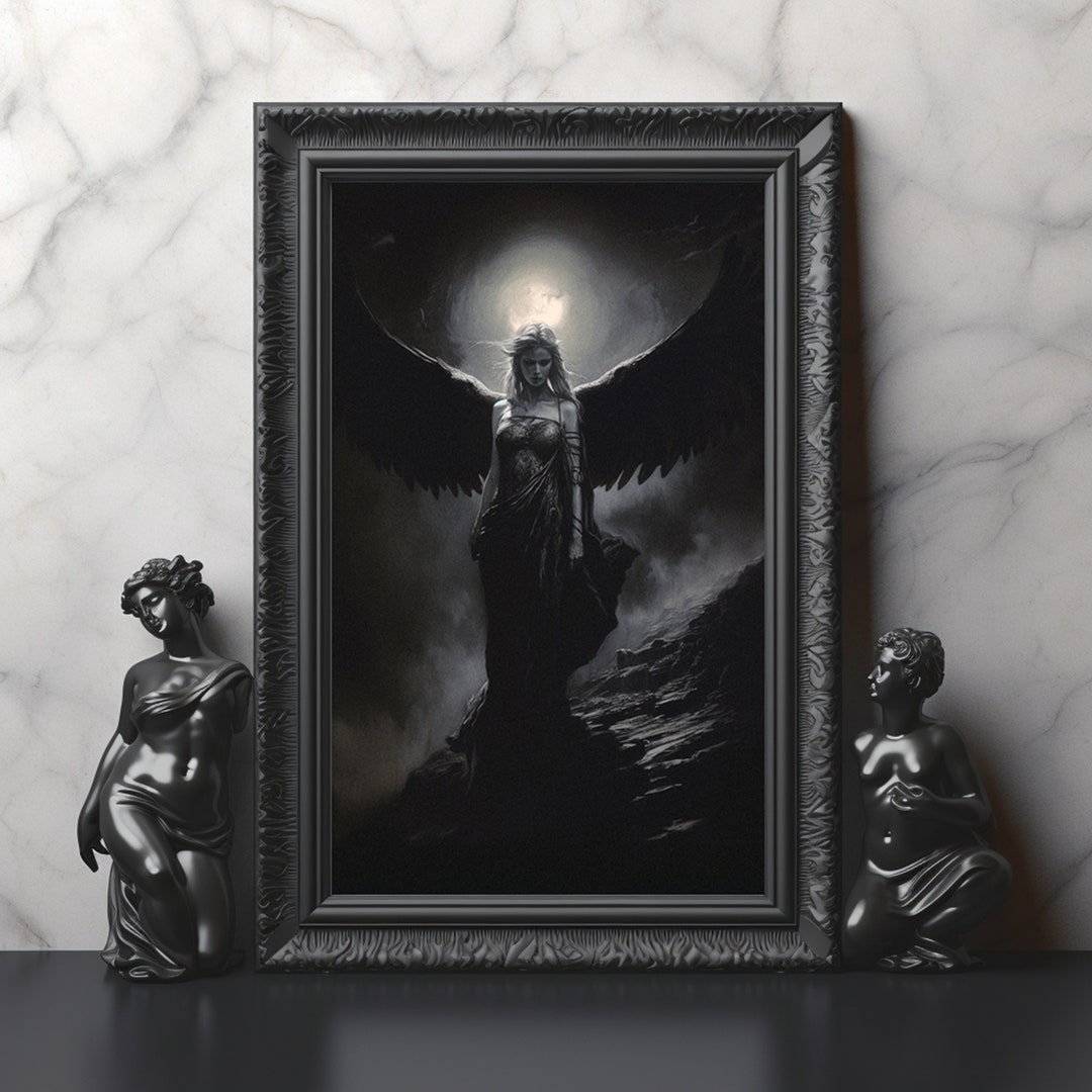 The Morrigan, Celtic Goddess Print, Black and White Morrigan Wall Decor ...
