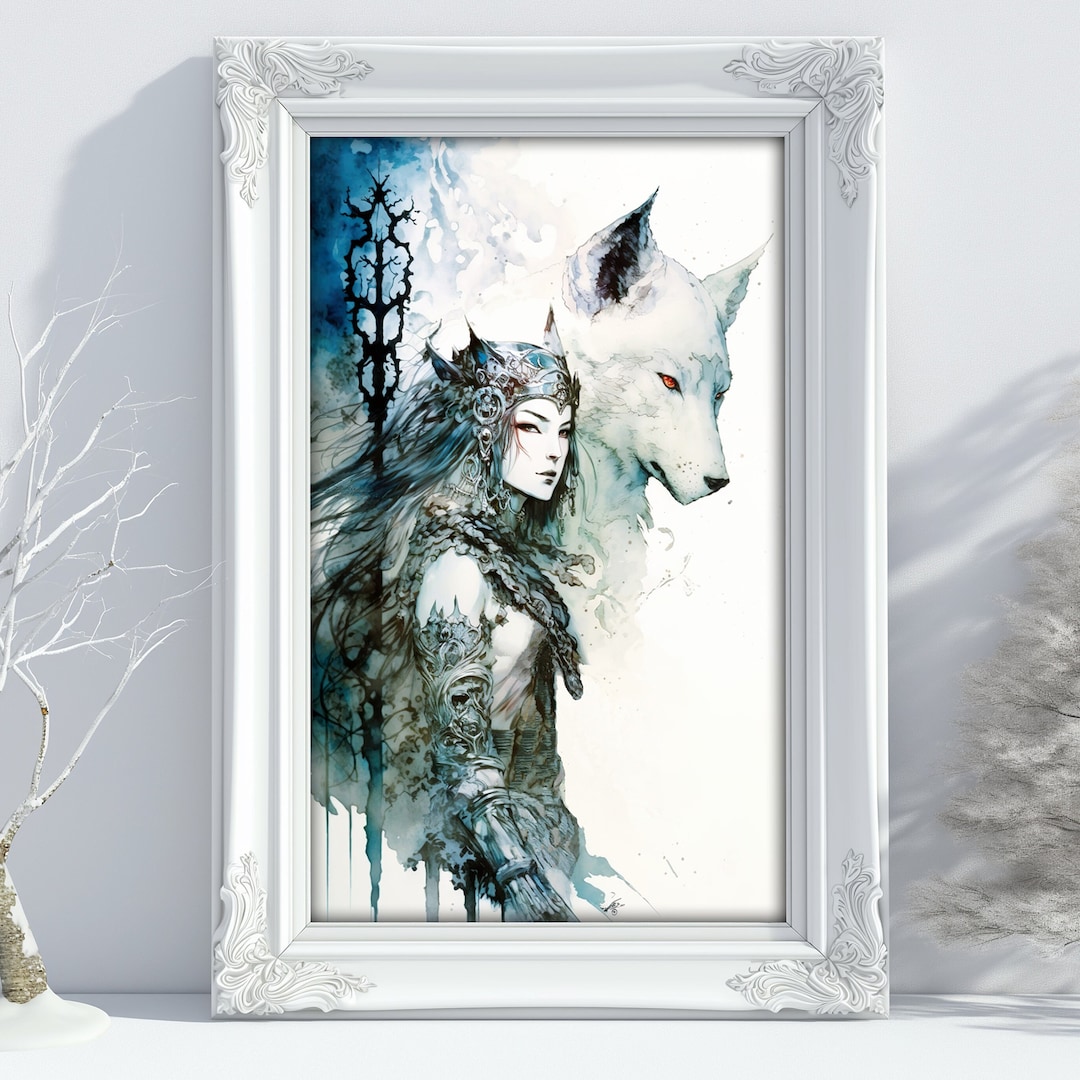 Skadi Norse Winter Goddess Poster Print Norse Goddess Watercolor Wall ...