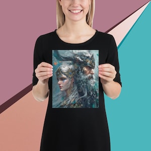 Freya and Odin Matte Print, Norse Mythology Print, Norse Mythology Wall ...