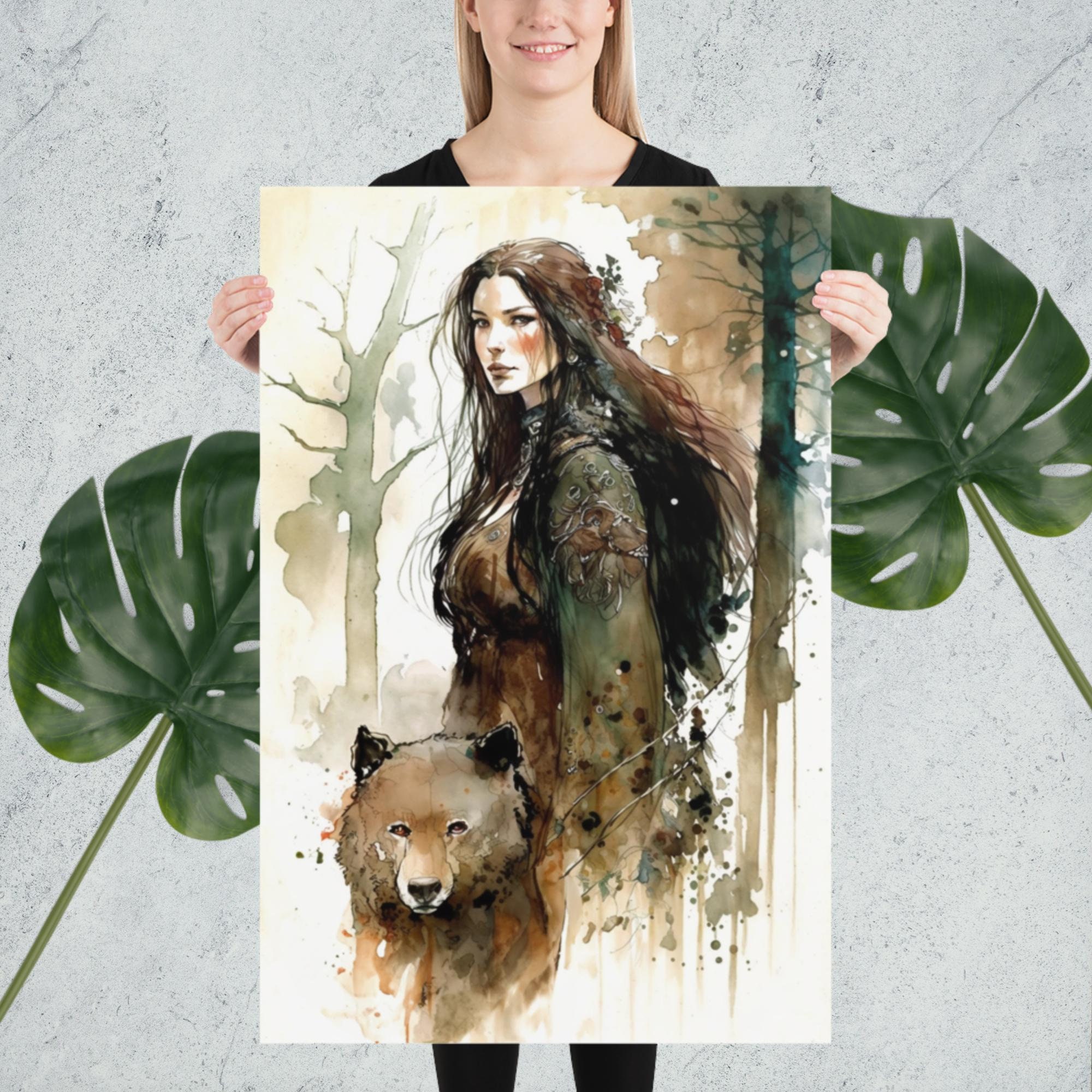 Artio Celtic Goddess of the Wilderness Poster Print Celtic Bear Goddess ...