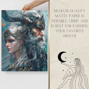 Freya and Odin Matte Print, Norse Mythology Print, Norse Mythology Wall ...
