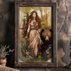 Artio Celtic Goddess of the Wilderness Poster Print Celtic Goddess ...