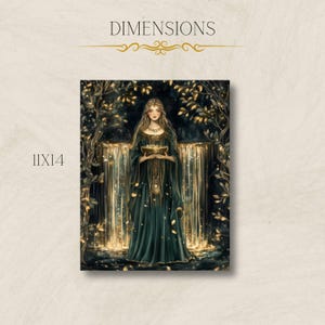 Celtic Goddess Danu Matte Print Celtic Mythology Wall Art Green and ...