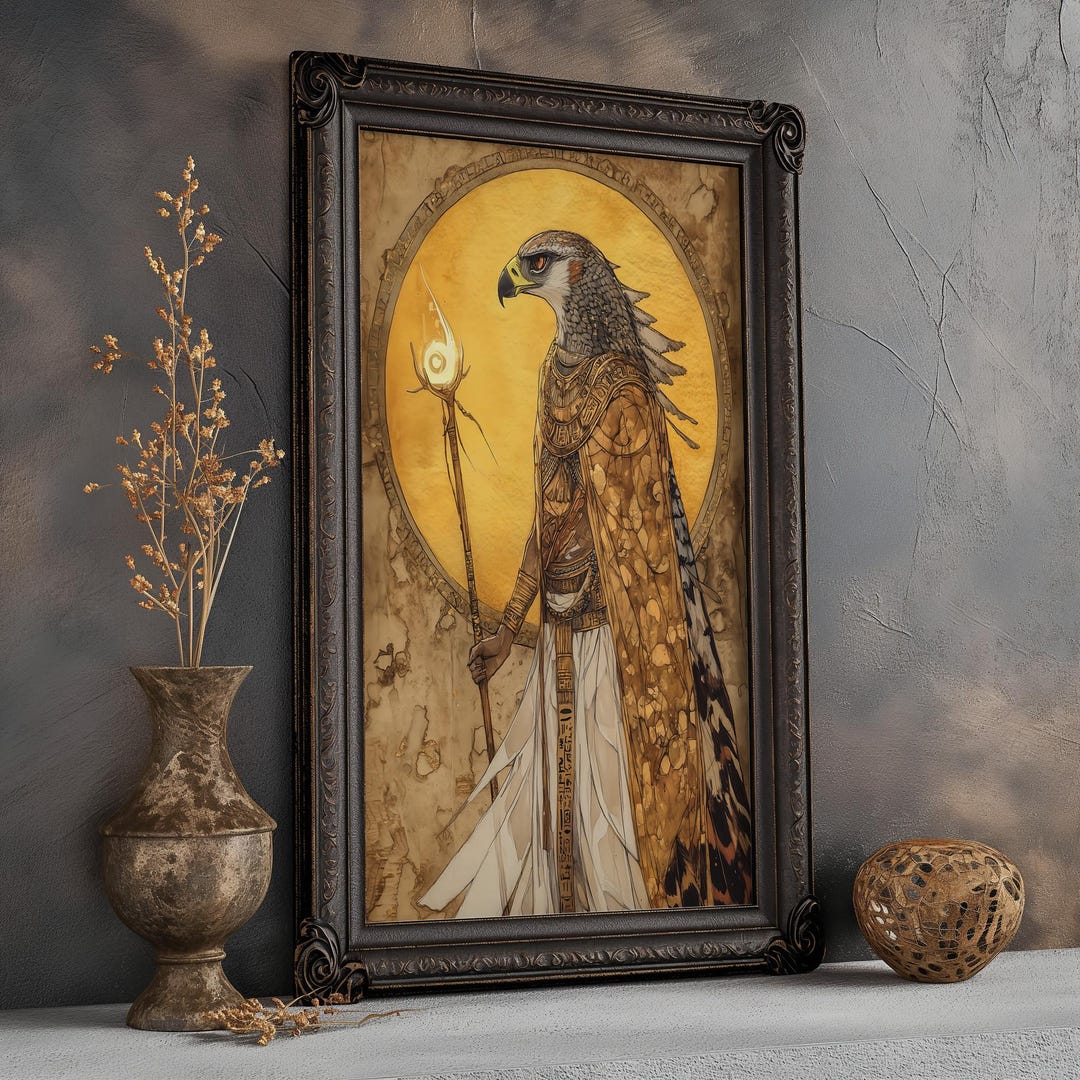 Ra Egyptian Sun God Matte Print Egyptian God of Sun Art Egyptian Style ...