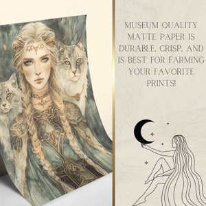 Freya, Norse Queen of the Valkyries Poster Wall Decor Japanese Water ...
