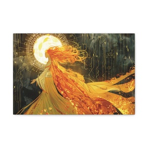 Sol Norse Goddess of the Sun Canvas, Norse Goddess Wall Decor, Sun ...
