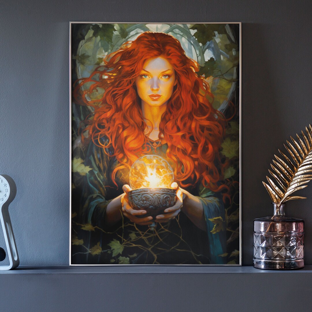 Celtic Goddess Brigid Matte Poster, Celtic Goddess of Fire and Healing ...