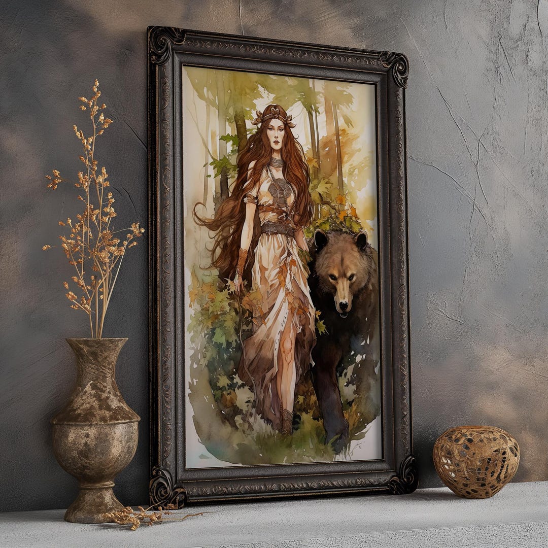 Artio Celtic Goddess of the Wilderness Poster Print Celtic Goddess ...