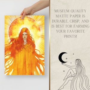 Sol Norse Goddess of the Sun Print, Norse Goddess Wall Decor, Sun ...