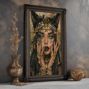 Bastet, Egyptian Goddess of Cats Matte Print, Egyptian Goddess Print ...