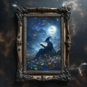 Wizard Amongst the Wildflowers Matte Print Fantasy Style Art Print ...