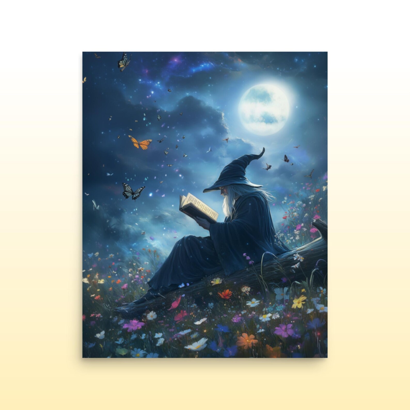 Wizard Amongst the Wildflowers Matte Print Fantasy Style Art Print ...