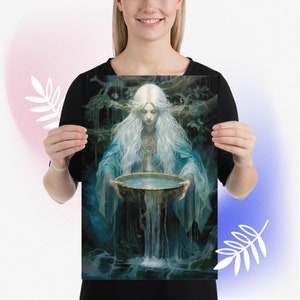 Danu, Celtic Goddess Matte Print, Danu With Bowl of Water Art Print ...
